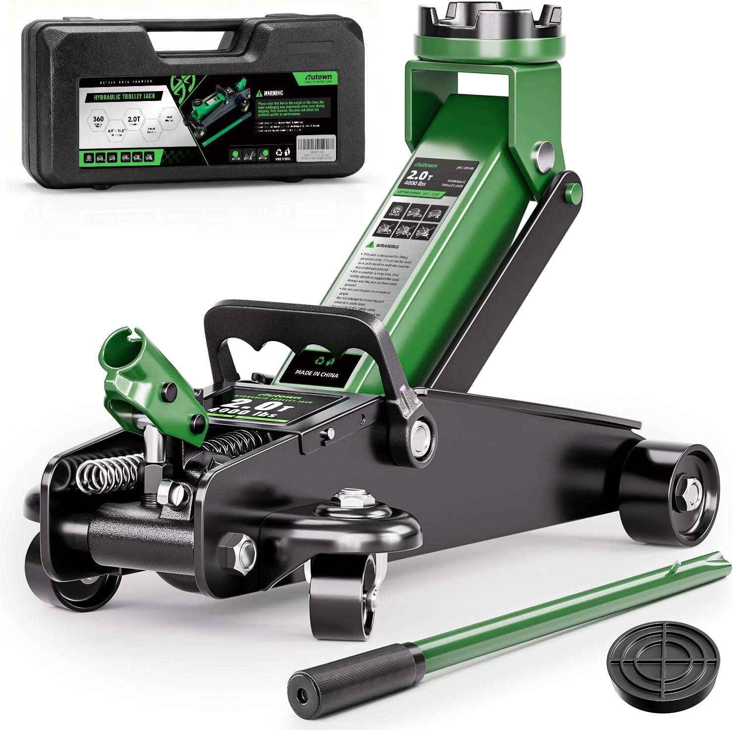 2 Ton Low Profile Floor Jack - 4.9-11.8 Inch Lifting Range for Sedans ...