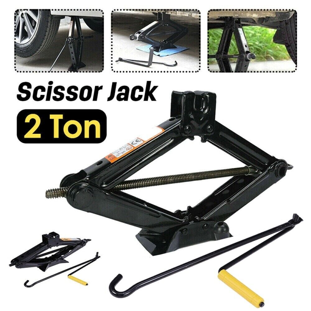 2 Ton Scissor Jack Handle Car Wind Up Tyre Lift Garage Emergency Tool ...