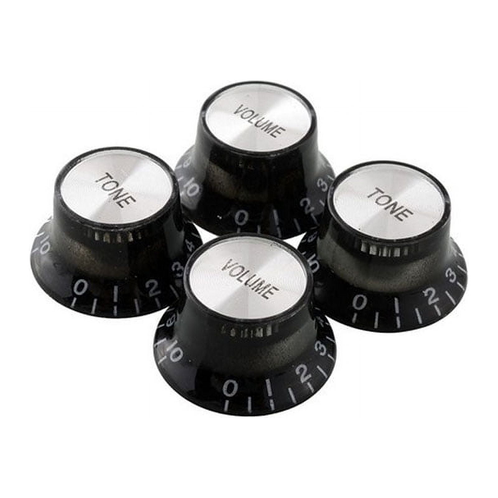 2 Tone 2 Volume Knobs Buttons Guitar Control Silver Hat Bell Top ...