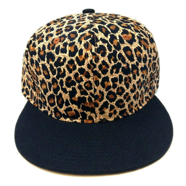 2 Tone Cheetah / Leopard Print Crown & Black Bill Snapback - Walmart.com