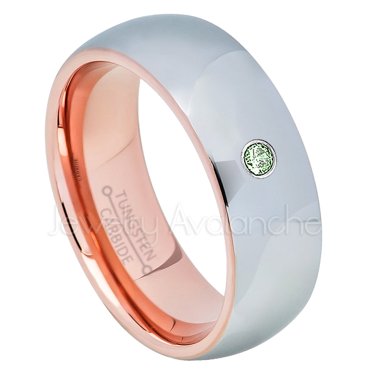 Personalized Tungsten Wedding Band - 0.07ct Solitaire Ruby Ring - 8mm ...