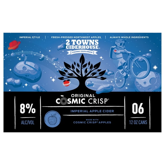 2 Towns Ciderhouse Original Cosmic Crisp Imperial Cider 6-12 OZ Cans ...