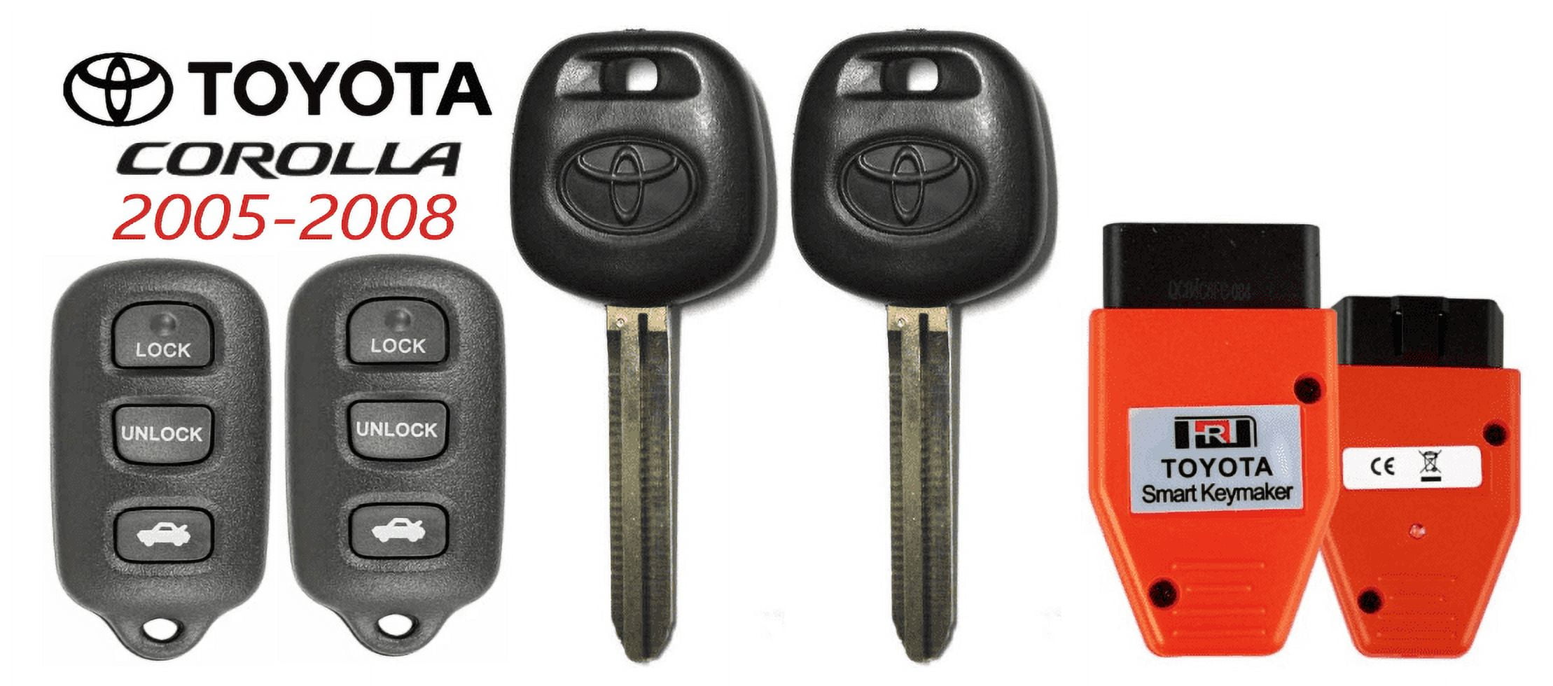 2 Toyota 44D Transponder DOT Chip Key + 4 Button Remote GQ43VT14T ...