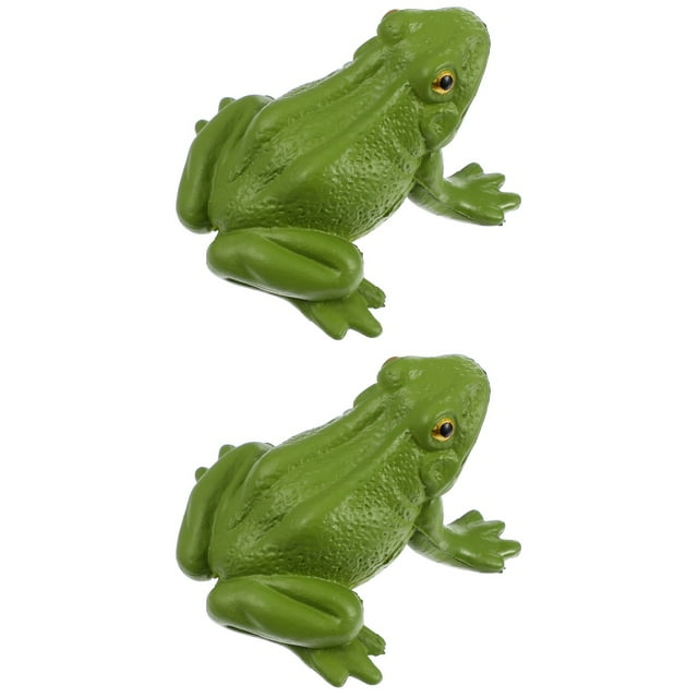 2 Toys Frog Statue Small Frogs Figurines Frog Ornament Animal Model ...