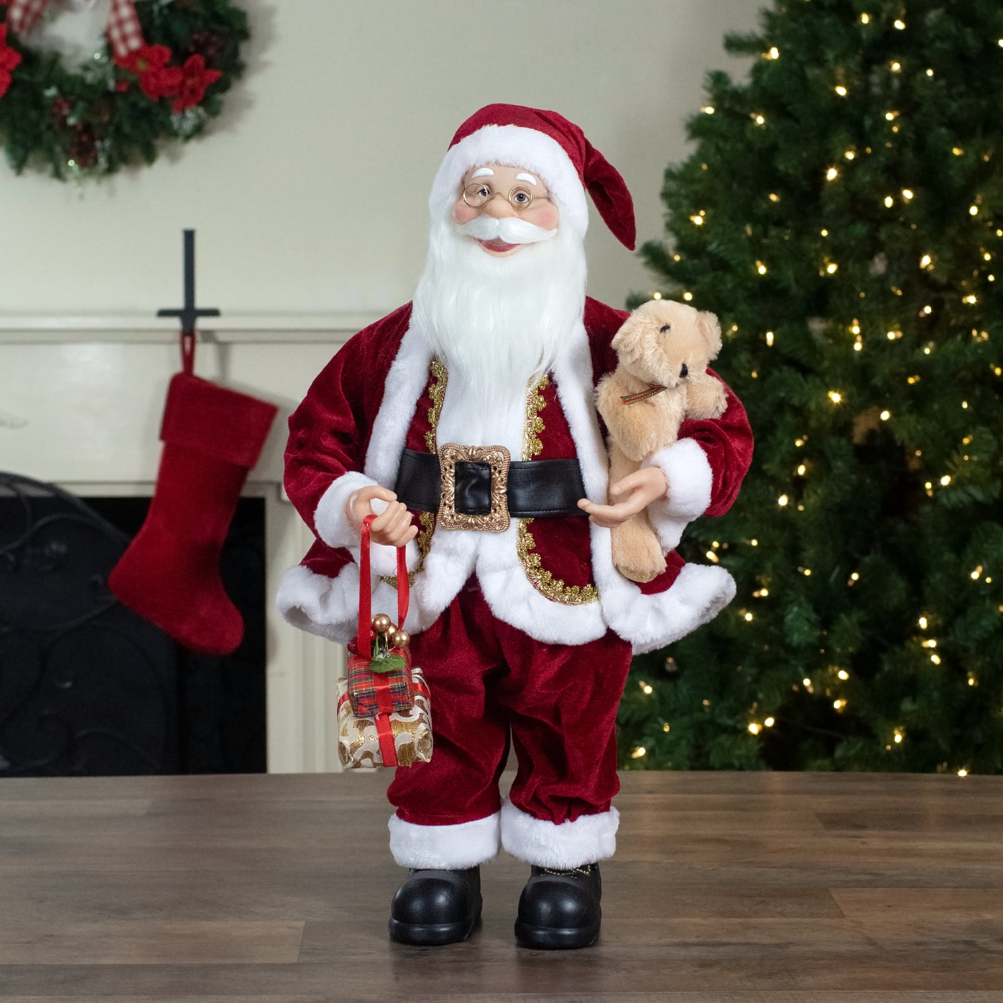 Northlight 2' Traditional Santa Christmas Figure with a Plush Brown ...