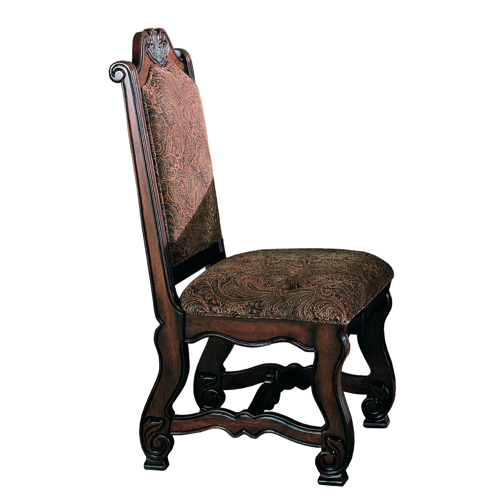 2 Traditional Style Side Chairs, Solid Wood Construction | Padded Seat ...
