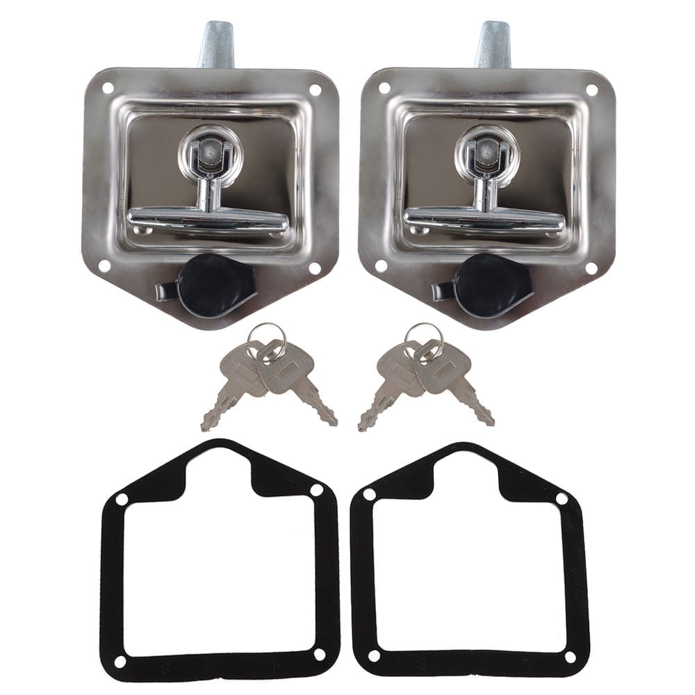 2 Trailer Door Latch T-Handle Lock Stainless Steel Keys For Camper RV ...
