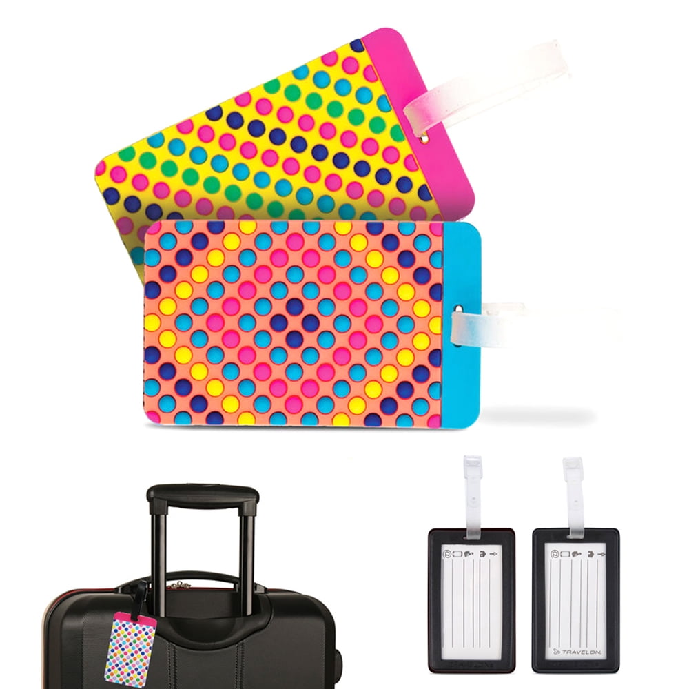 2 Travel Luggage Bag Tag Plastic Suitcase Baggage Office Name Address ...