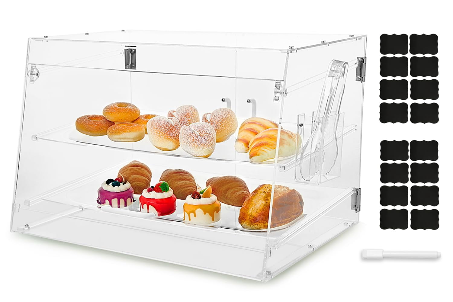 2 Tray Commercial Countertop Bakery Display Case 21.6" x 15.7" x 15.7 ...