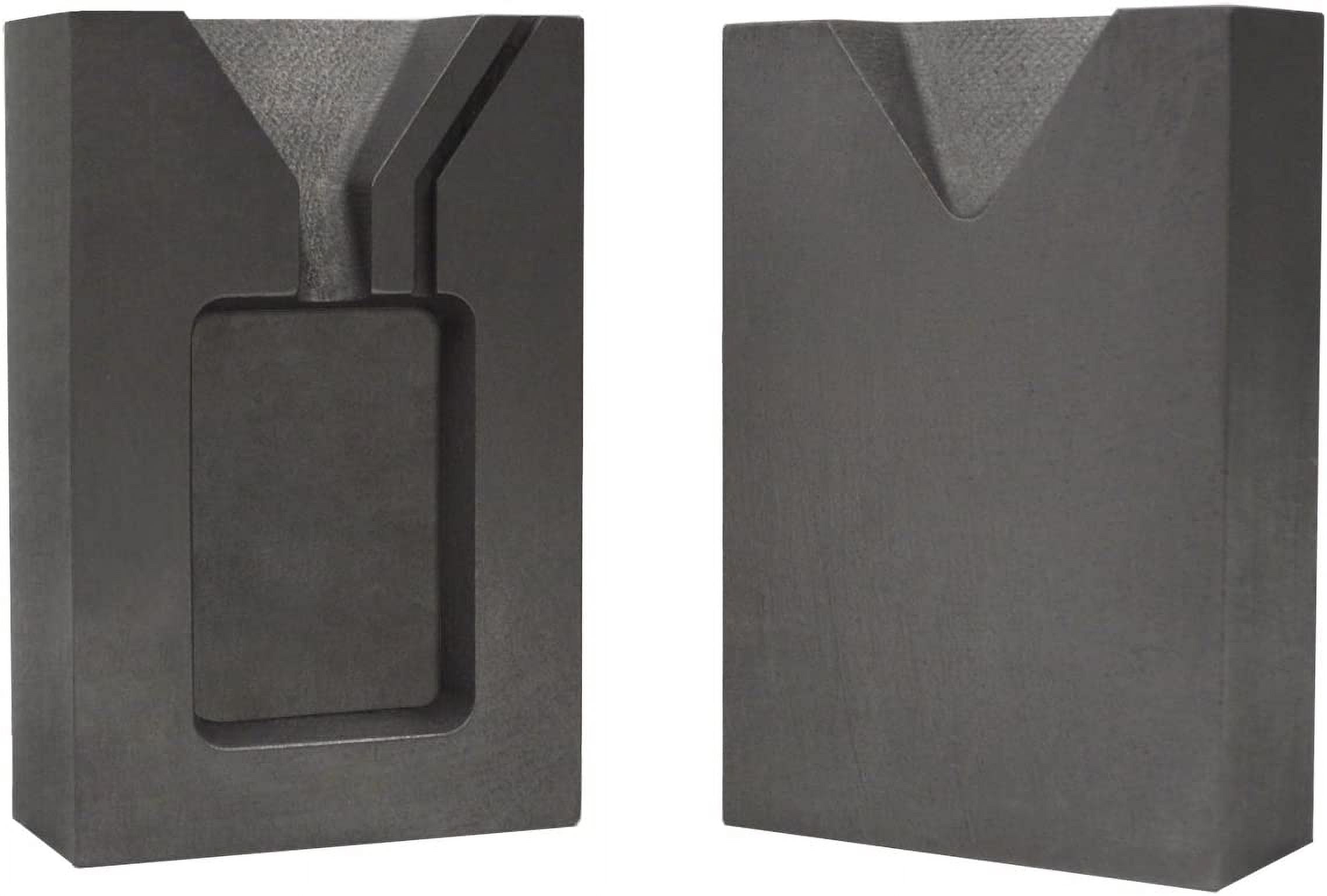 2 Troy Ounce Gold Rectangular Two Part Split Graphite Ingot Mold ...