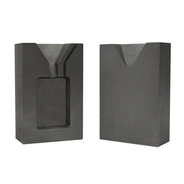 2 Troy Ounce Gold Rectangular Two Part Split Graphite Ingot Mold Scrap ...