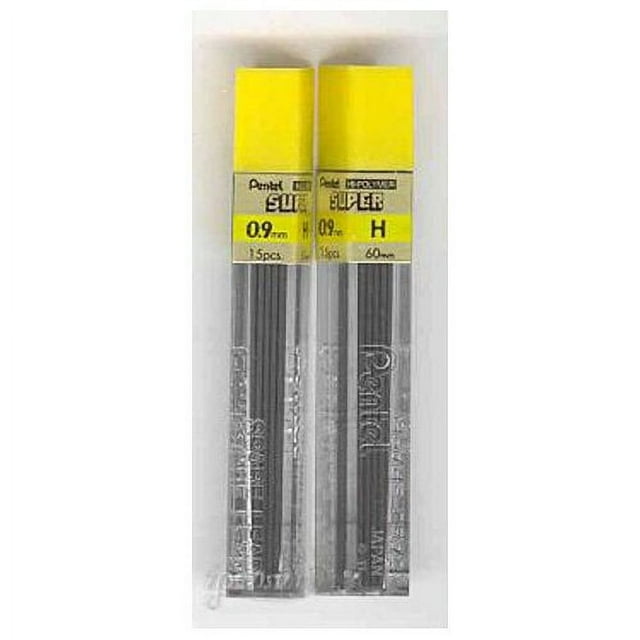 2 Tubes PENTEL Super Hi-Polymer Lead 0.9 mm H - Walmart.com