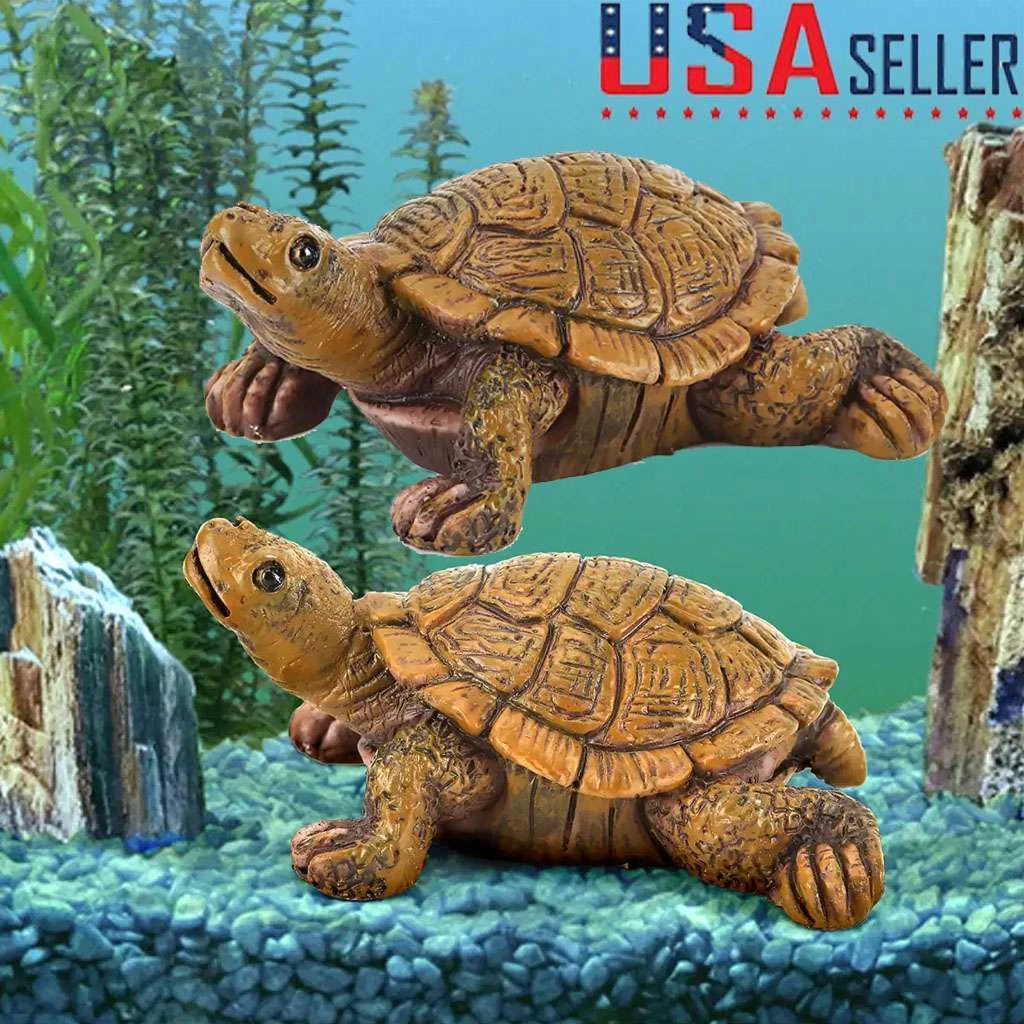 2 Turtle Tortoise Art Outdoor Resin Statue Garden Figurine Ornaments ...