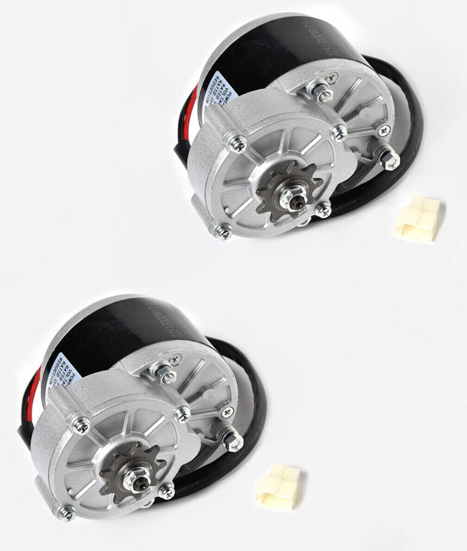 2 (Two) 250 Watt Mid Drive Gear Front Mount 24 Volt electric motor ...