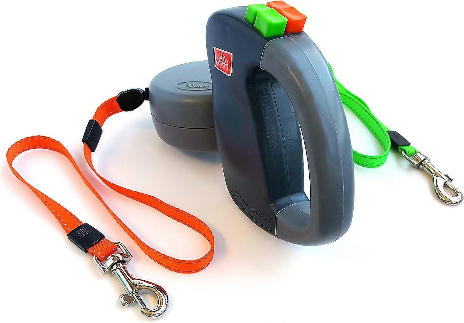 2 Two Dog Reflective Retractable Pet Leash - Two Dogs Each up to 50 lbs ...