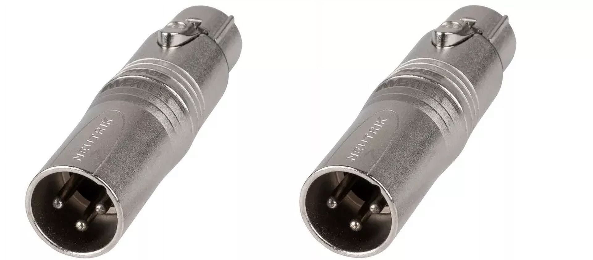 (2) Two Genuine NEUTRIK NA3FM 3-Pin XLR Male to XLR Female Adapter: TV ...