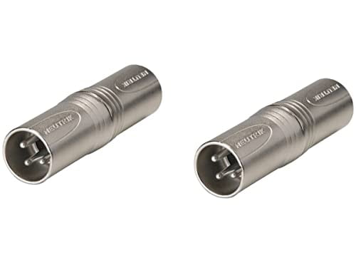 (2) Two Genuine NEUTRIK NA3MM 3-Pin XLR Male to XLR Male Coupler ...