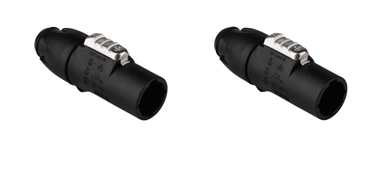 (2) Two Genuine NEUTRIK NAC3MX-W-TOP PowerCON True 1 Locking Male ...