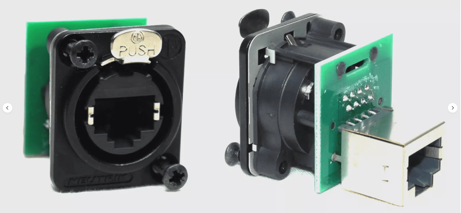 (2) Two Genuine NEUTRIK NE8FDP-B CAT 5/6 RJ45 Feed-Thru D Panel Mount Jack BLACK - Walmart.com