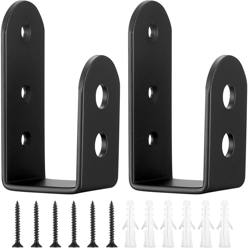 2 U-Shaped Steel Door Lock Brackets, Compatible with 2x4 Boards, for ...