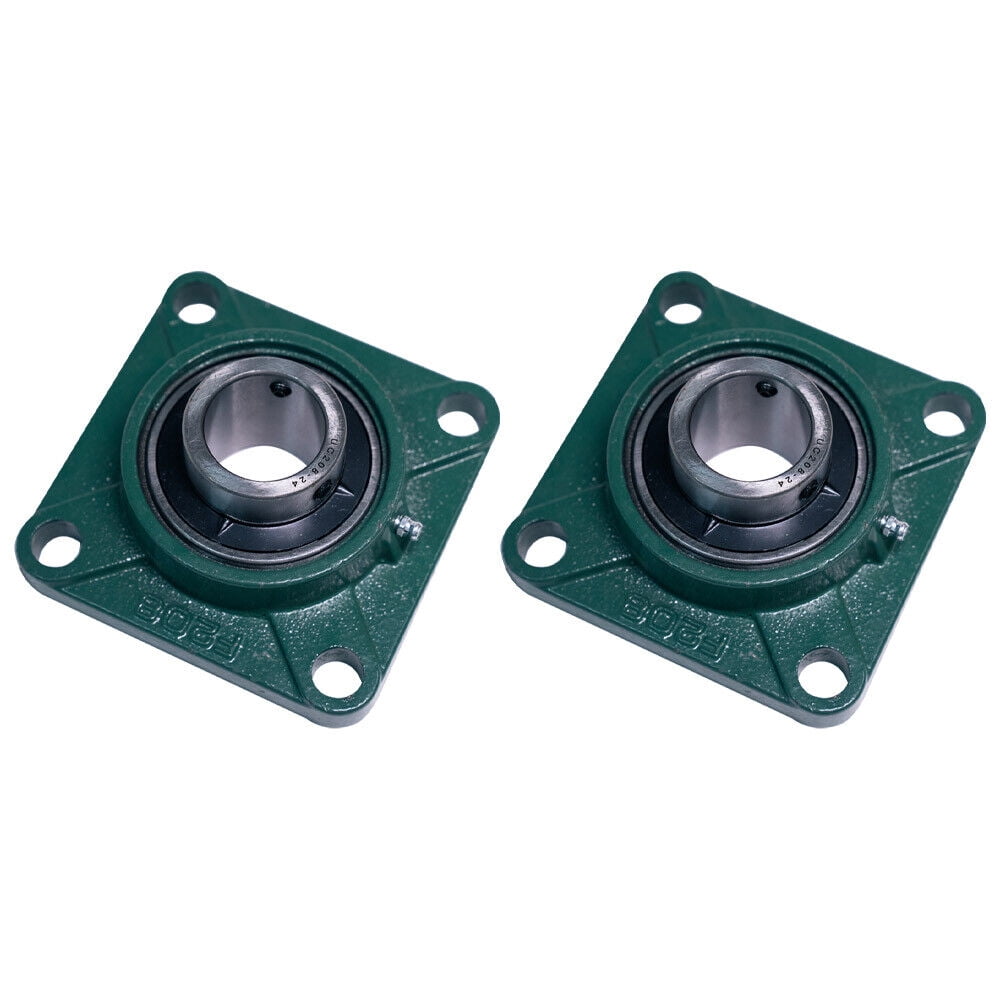 (2) UCF208-24 Solid Pillow Block Flange Mounted Bearing 1-1/2" Bore 4 Bolt x2 - Walmart.com