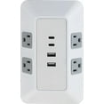 2 USB C Outlet Extender, Grounded Wall Tap, A, 4 Adapter Spaced Outlets ...
