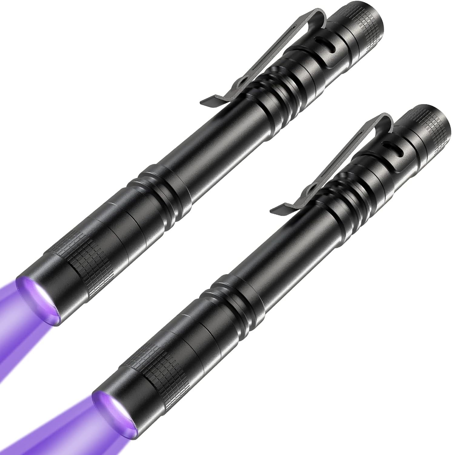 2 UV black light flashlight, 2 pack 395nm mini pen light with clip ...