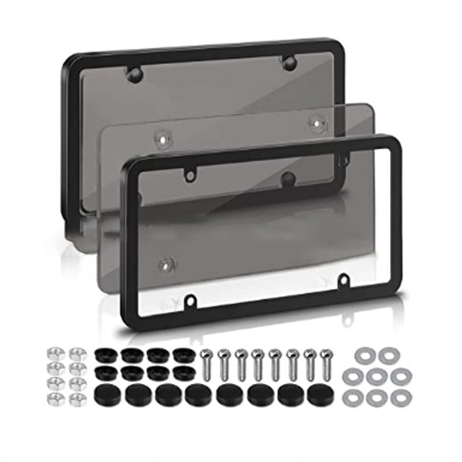 2 Unbreakable License Plate Bubble Covers 4 Holes Universal Fitment ...