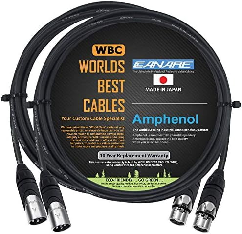 2 Units - 4 Foot - Canare L-4E6S, Star Quad Balanced Male to Female ...