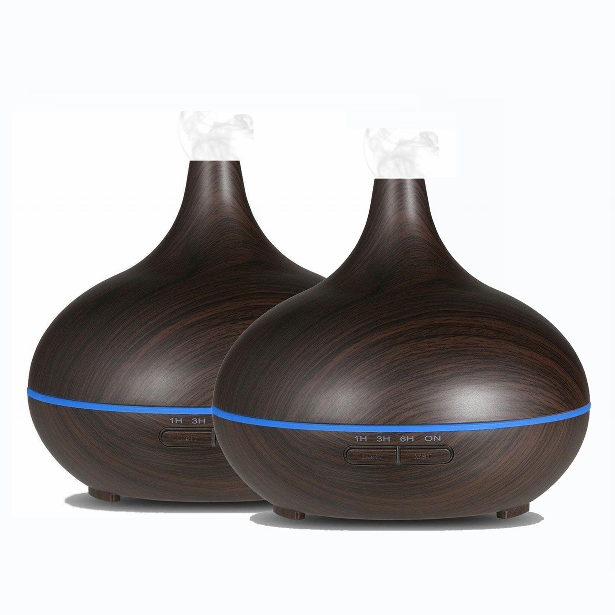 2 Units EcoGecko Dark Wood Grain Look Essential Oil Diffuser,Ultrasonic ...