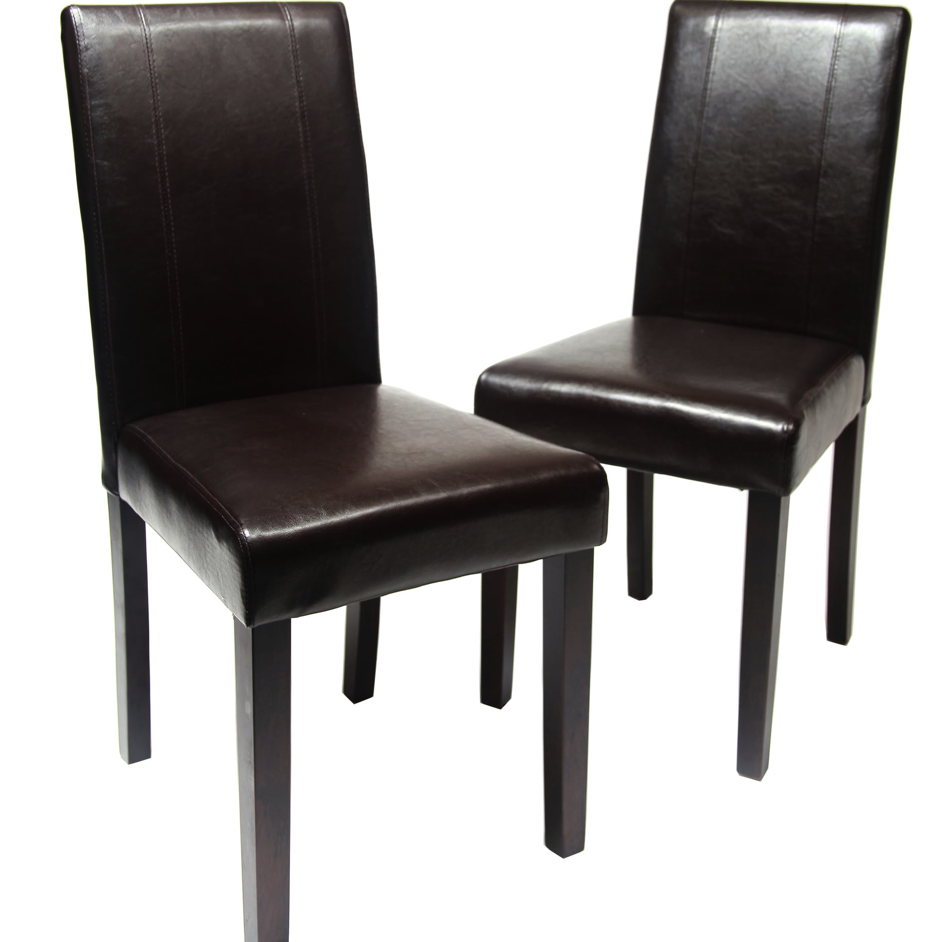 Of 2 Urban Style Seating Chairs, Brown. Solid Wood Legs With Finish ...