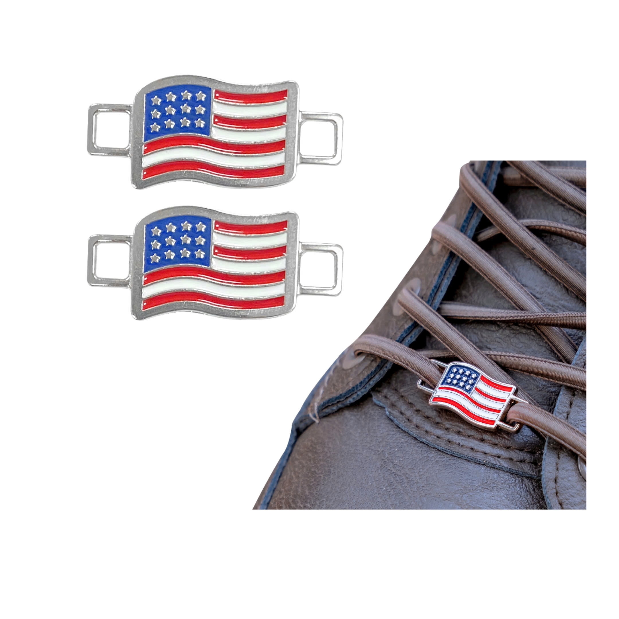 2 Usa Flags Shoes Boot Lace Keeper Us American Union Workers Sneaker ...