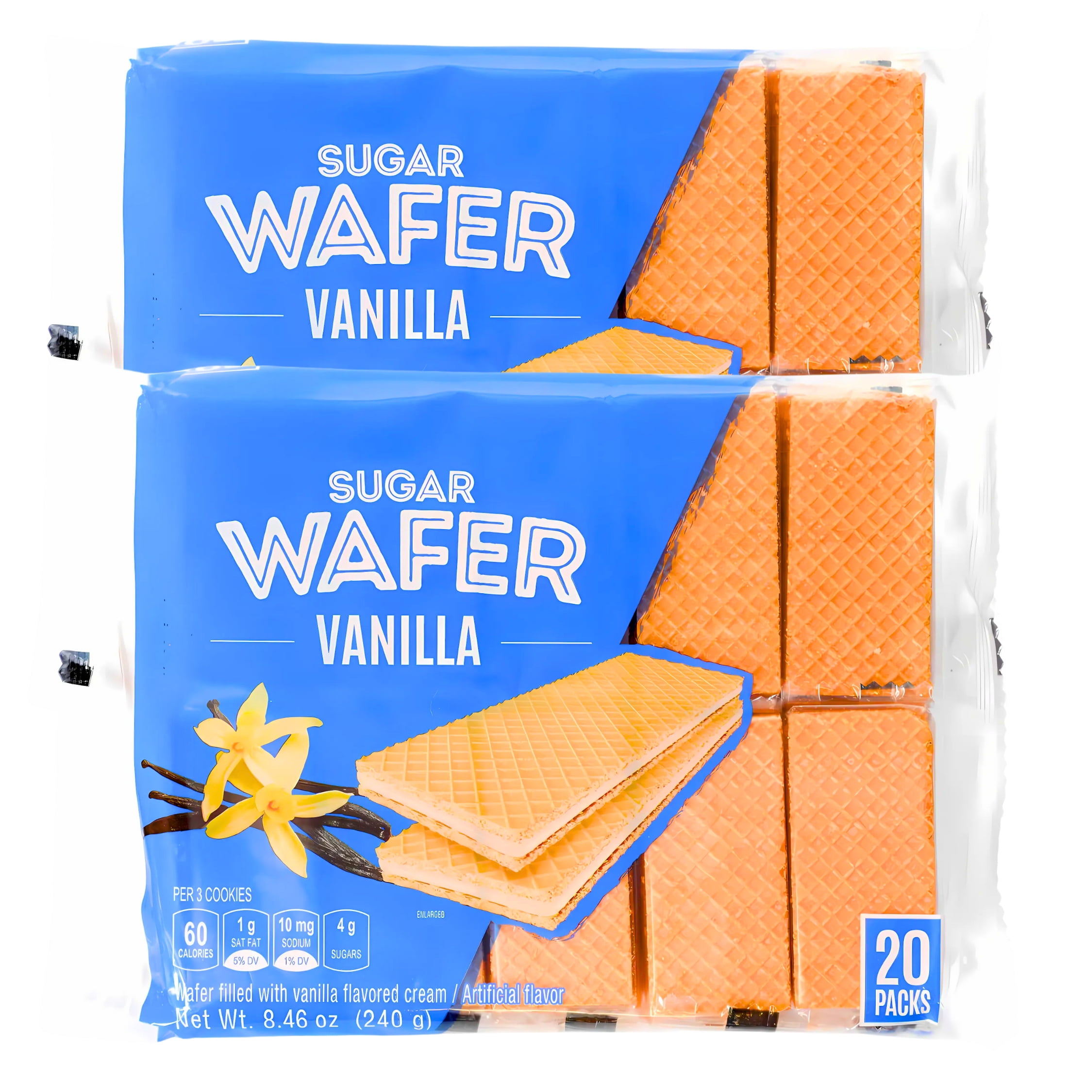 (2) Vanilla Sugar Wafers, 20 Individual Packs, 8.46 oz Total Crispy ...
