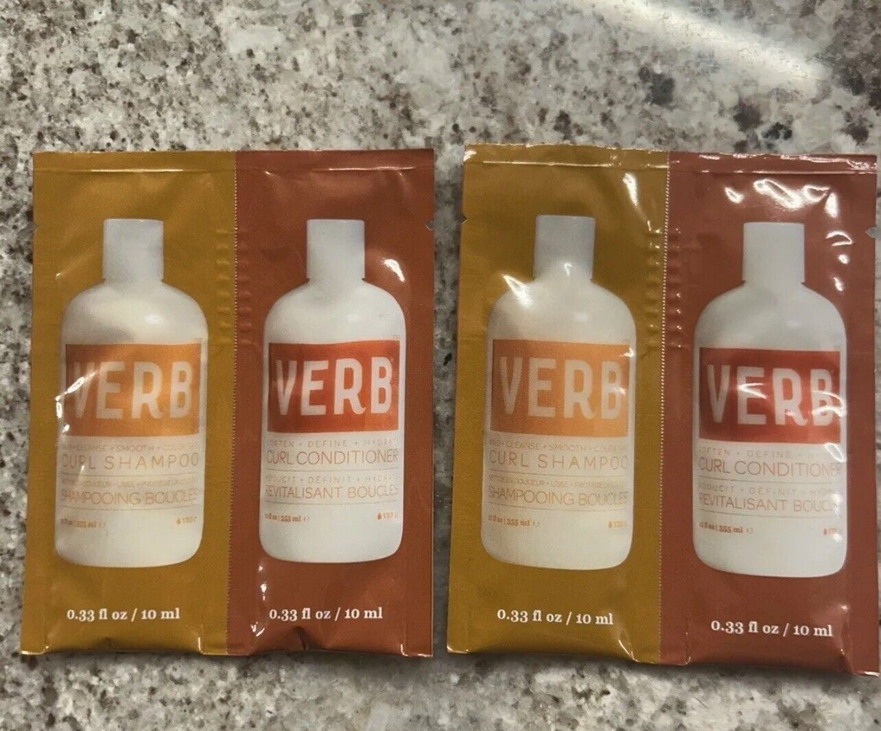 2 Verb Curl Shampoo And Conditioner Sample/Travel Packs 0.33 Oz New ...