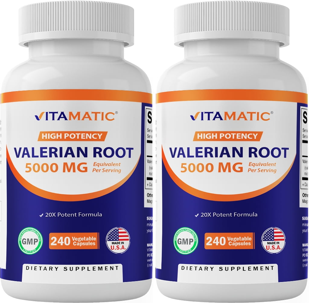 Vitamatic Valerian Root Supplement, 5000mg Equivalent, 240 Capsules ...