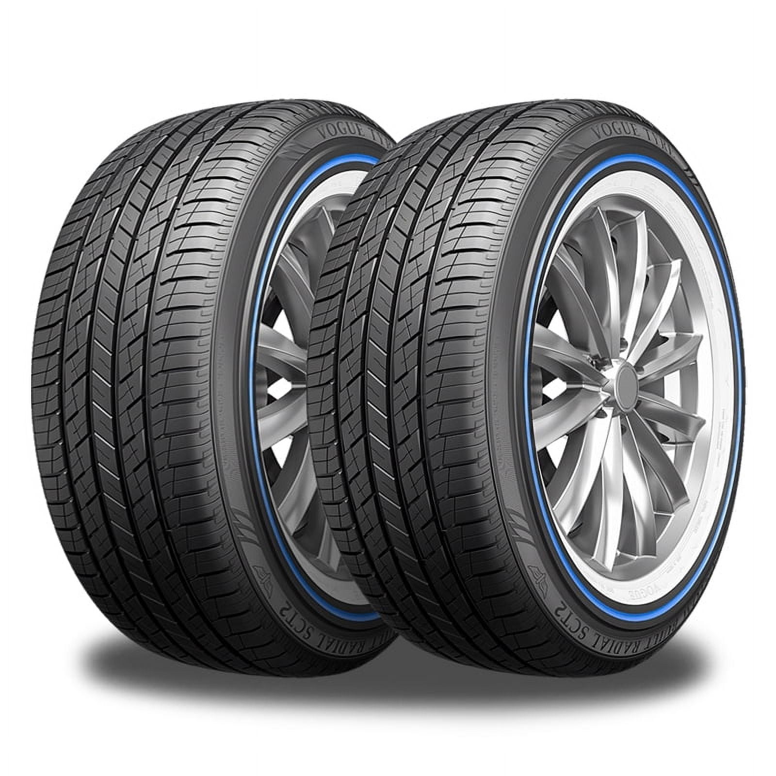 2 Vogue Tyre Custom Built Radial SCT2 Blue White Sidewall 305/35R24 ...