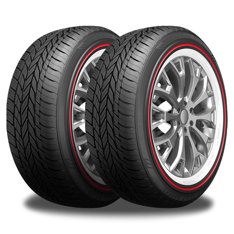 2 Vogue Tyres Custom Built Radial 245/45R19 102V Red/White Sidewall ...
