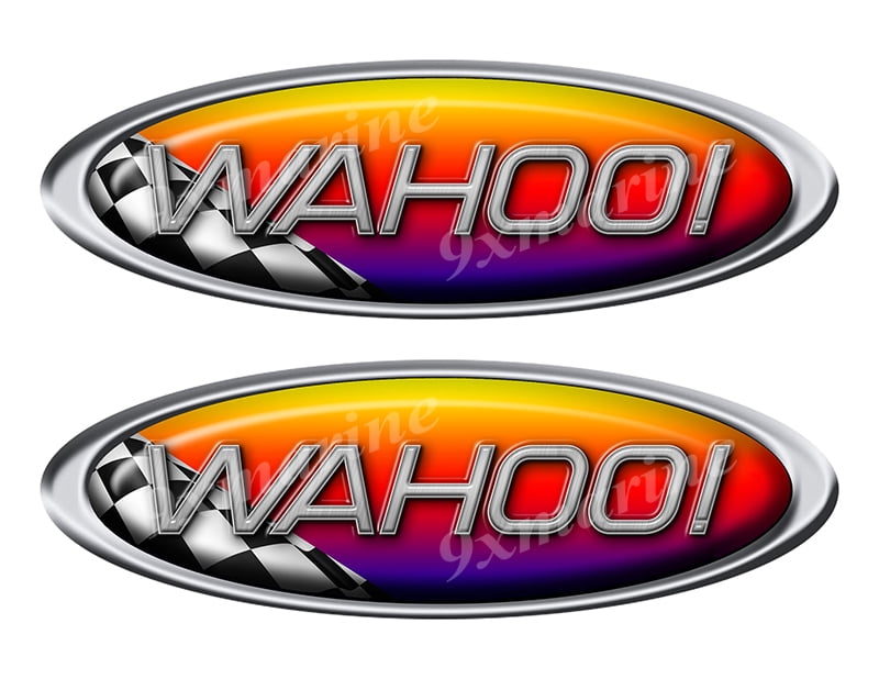2 Wahoo Red Racing Oval Stickers - Walmart.com