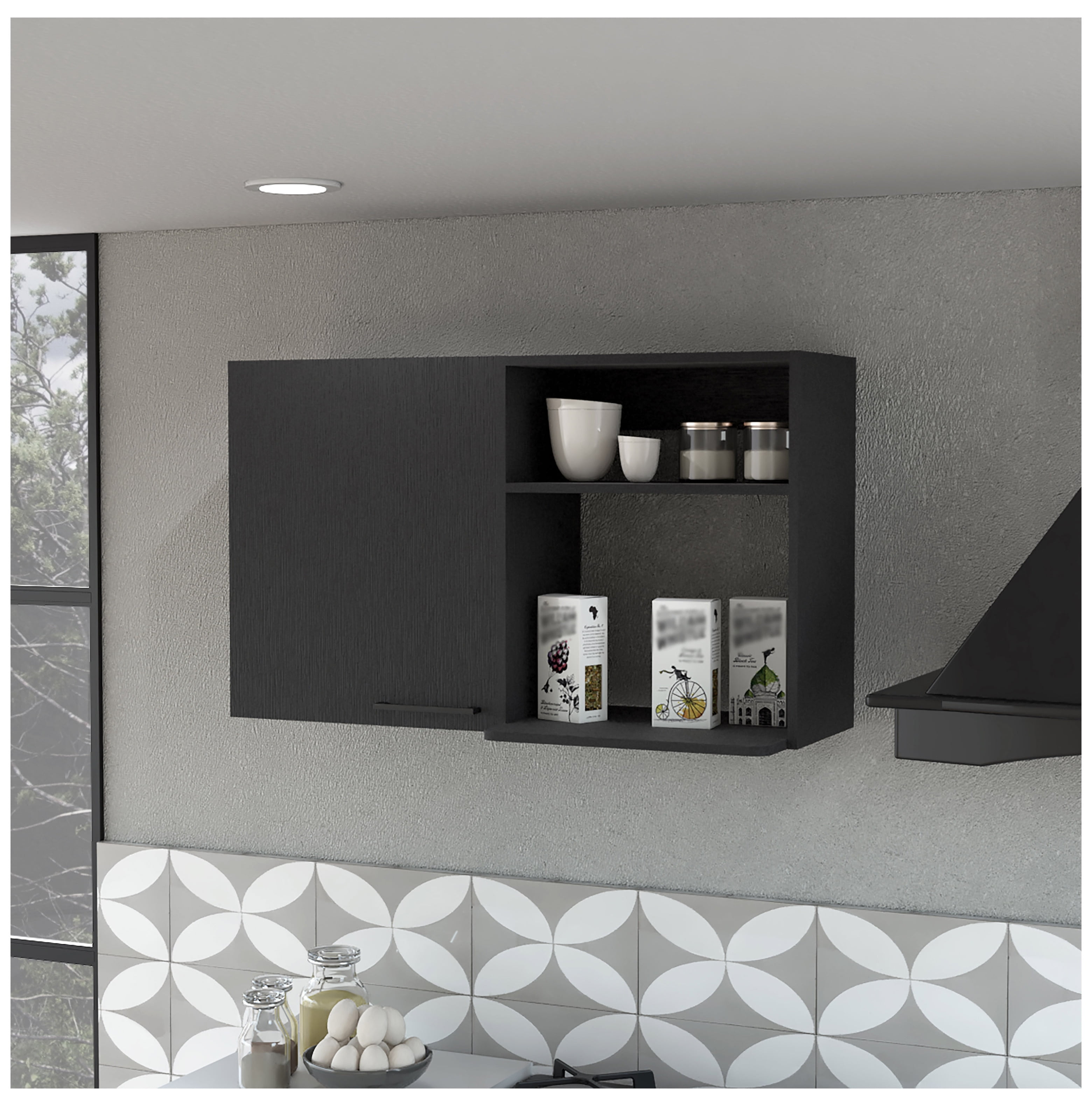 2 Wall Cabinet, 2 Door Stackable Wall Mounted Storage Cabinet with 2 ...