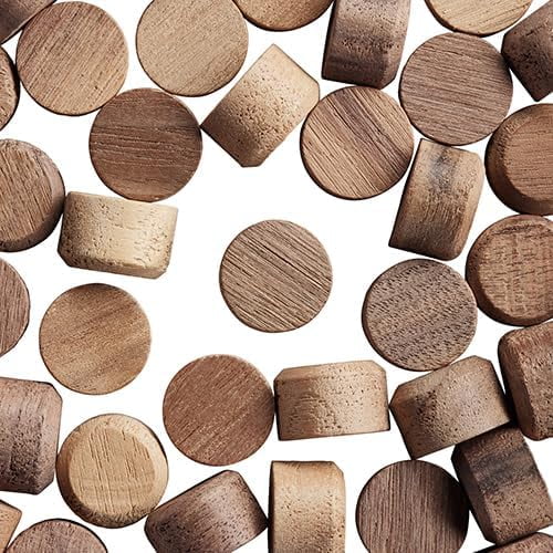 /2" Walnut Oval Wood Plugs, Natural & Unfinished, Can Be Sanded ...