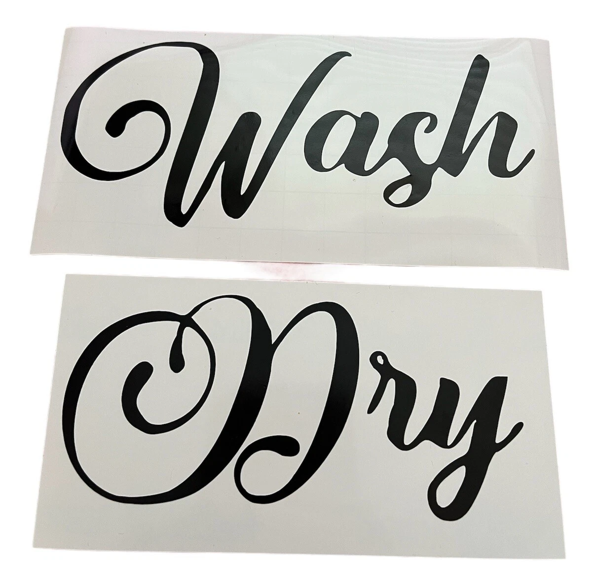 2 Wash Dry Decals For Laundry Room Stickers Simple Washer & Dryer Vinyl ...