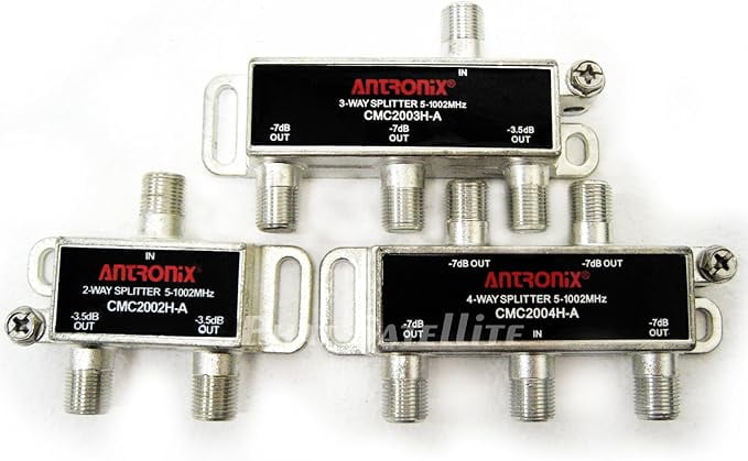 2-Way 3-Way 4-Way Signal Splitter Package Professional Grade Heavy Duty ...