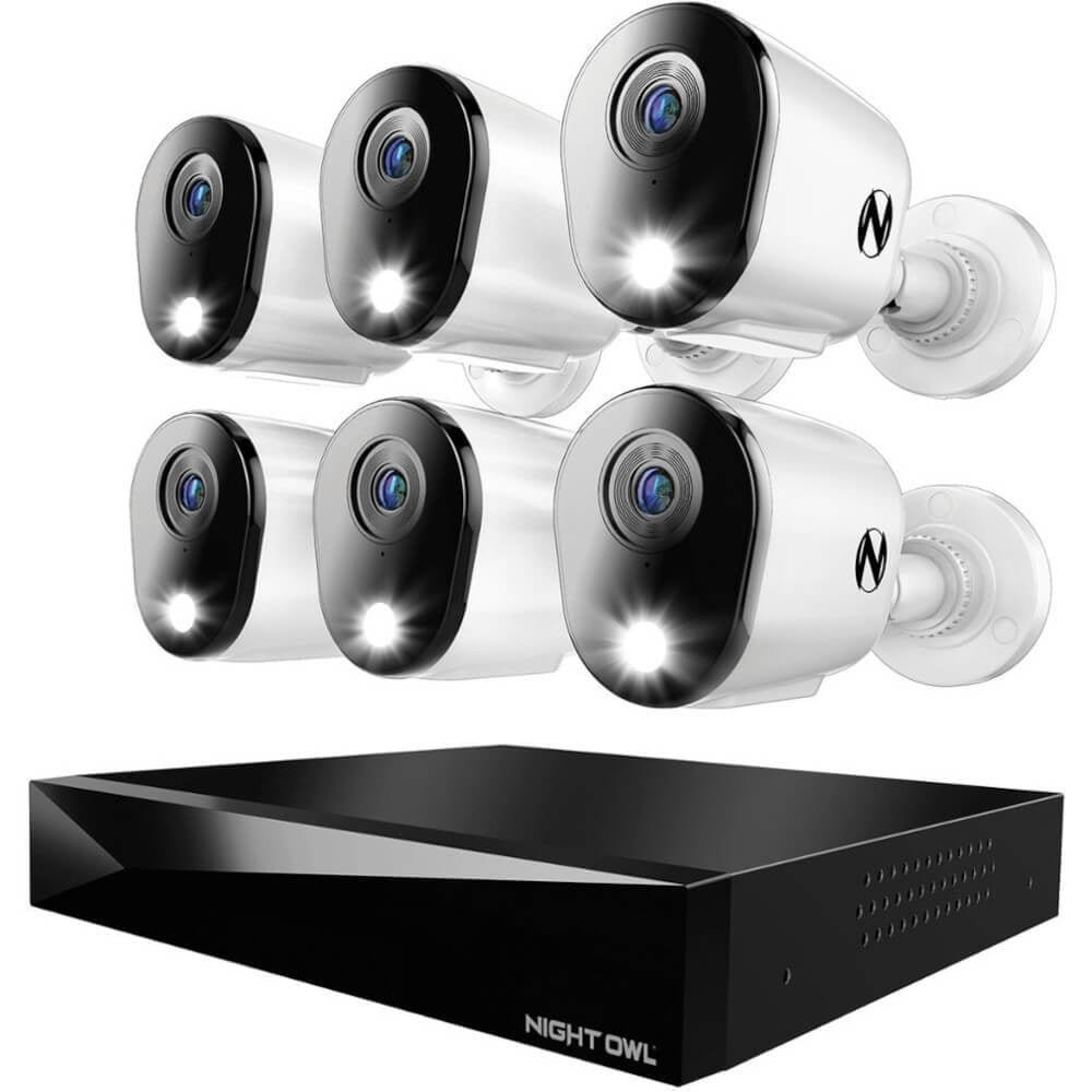 2-Way Audio 12-Channel DVR Security System with 2TB HD, 6 Wired 4K ...