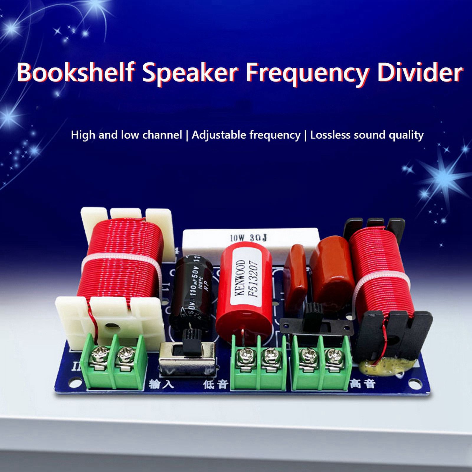 2 Way Audio Crossover Divider 250W 2500Hz-3000Hz Frequency DIY Speaker ...