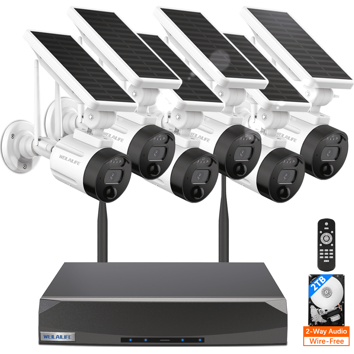 【2-Way Audio & Solar Powered】Solar Cameras Wireless Outdoor, WiFi ...