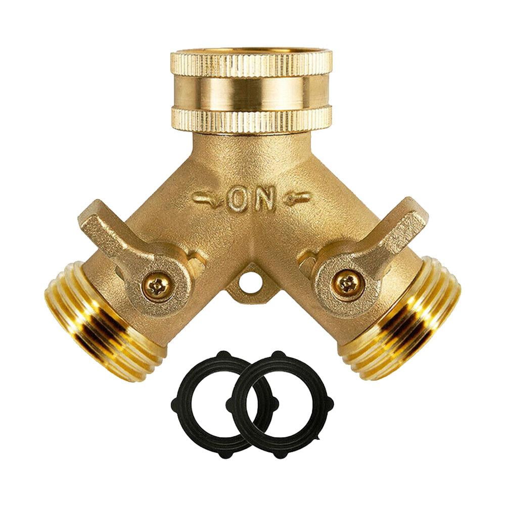 2 Way Brass Hose Splitter, Garden Hose Splitter Heavy Duty 2 Way, Brass ...