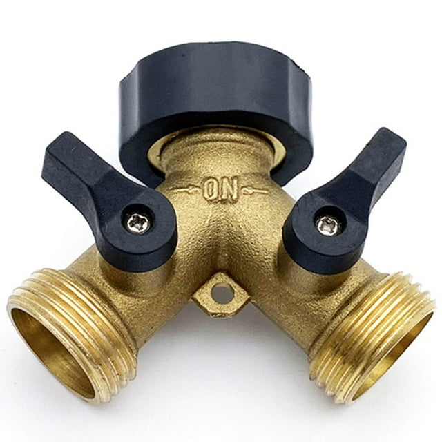 2 Way Brass Tap Adaptor Y Splitter Washing Machine Garden Hose-Connector - Walmart.com