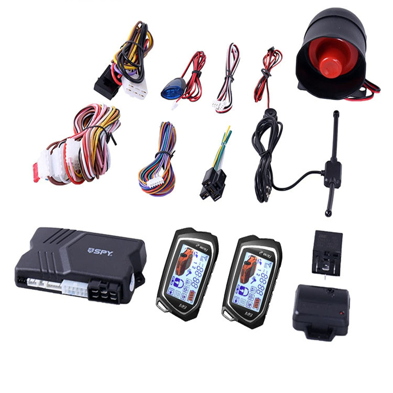 2 Way Car Alarm System with 1.73 inch Big LCD Pager Display Turbo Timer ...