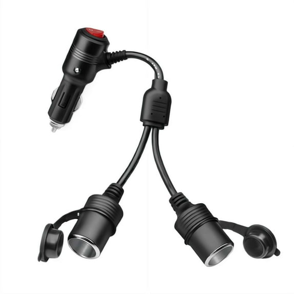 2-Way Car Cigarette Lighter Splitter, 12V/24V Dual Socket Power Adapter ...