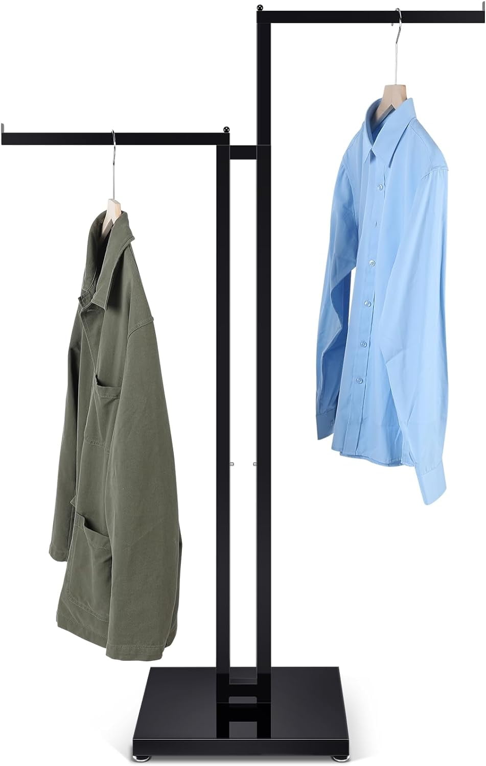 2 Way Clothing Rack with 16" Straight Arms Adjustable From 48" to 72 ...